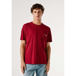 Pepe Jeans Herren T-Shirt "basic t-shirt SOMER SS TEE", rot, Gr. M, 100% Baumwolle, Shirts