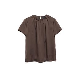 Damen Kurzarmbluse, braun, Gr. 34, s.Oliver BLACK LABEL, Web, Obermaterial: 100% Polyester, Blusen, Sommerbluse mit Animal-Print