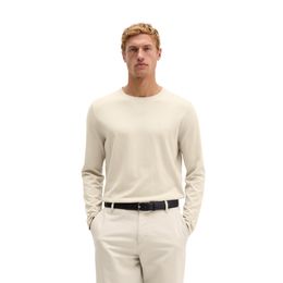 Marc O'Polo MARC O'POLO Herren Rundhalspullover "aus Bio-Baumwoll-Kaschmir-Mix", beige, Gr. S, unifarben, Obermaterial: 95% Baumwolle, 5% Kaschmir, Pullover
