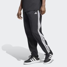 Herren Sporthose "ESSENTIALS 3-STREIFEN LITE, GEWEBT, SCHMAL ZULAUFEND, B&Uuml;NDCHEN", schwarz-wei&szlig;, Gr. L, adidas Sportswear, Obermaterial: 100%
