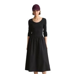 Marc O'Polo Marc O'polo Denim Damen Marc O'Polo DENIM Jerseykleid eingelassene Taschen flared mit Baumwoll-Popelinerock schwarz XS, N-Gr