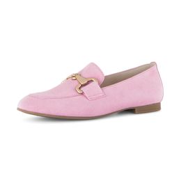 Gabor Damen Slipper, Gr. 42, pink, Ziegenveloursleder, Schuhe, Loafer, Halbschuh, Businessschuh mit edler Zierschnalle