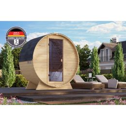 Konifera Fasssauna &raquo;Lathy M&laquo; Spar-Set, verschiedene Varianten braun Saunaofen, integrierte Steuerung, 3,6 kW