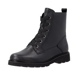 Remonte Damen Schn&uuml;rboots, Gr. 38, schwarz, Leder, Basic, Schuhe, Schn&uuml;rstiefelette, Profilsohle, Blockabsatz