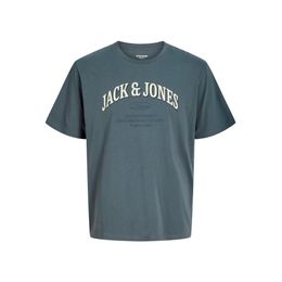Jack & Jones PlusSize Herren T-Shirt "JJEDENVER LOGO TEE SS O-NECK SN PLS", blau, Gr. 4XL, JACK & JONES PLUSSIZE, bedruckt, Jersey, Obermaterial: 100% Baumwolle, Shirts,