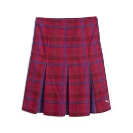 Puma Damen Jerseyrock "T7 Pleated Tartan-Midirock Damen", rot, Gr. L, Obermaterial: 100% Baumwolle. Einsatz: 100% Baumwolle. Seitentasche &ndash; Oben: 80%