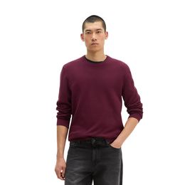 Marc O'Polo MARC O'POLO Herren Rundhalspullover "aus Bio-Baumwoll-Piqu&eacute;", rot, Gr. S, unifarben, Obermaterial: 100% Baumwolle, Pullover