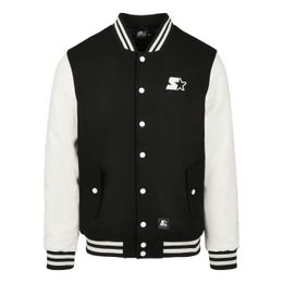 Herren Collegejacke "Starter Black Label Herren Starter College Jacket", schwarz-wei&szlig;, Gr. L, STARTER Black Label, mehrfarbig, 50% Wolle, 50%