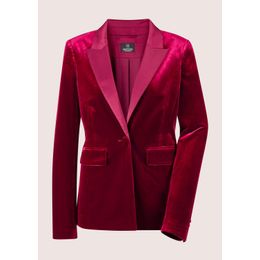 Madeleine Mode MADELEINE Damen Longblazer "Samtjacke Samtblazer mit Reverskragen", rot, Modern, Gr. 38, Obermaterial: 90% Polyester Green Circle PES GreenC. 10%