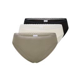 Schiesser Slip Damen Gr&ouml;&szlig;e S hellbraun / schwarz / eierschale