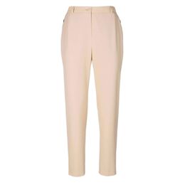 GOLDNER Damen Stoffhose "Hose Anna mit Rippenstruktur", beige, Gr. 40, Obermaterial: 64% Polyester PES. 32% Viskose CV. 4% Elasthan EL., Hosen, Ohne