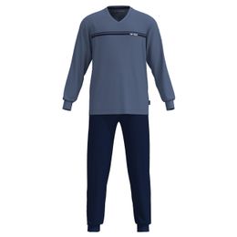 Tom Tailor Herren Pyjama, Gr. 54blau, mittel, uni, Single Jersey, Obermaterial: 100% Baumwolle, Homewear-Sets