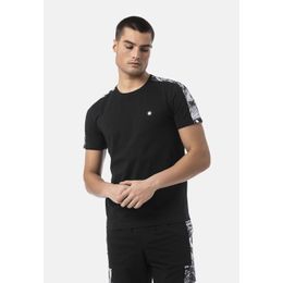 Cipo & Baxx CIPO & BAXX Herren T-Shirt "CT817", schwarz, Gr. L, uni, Obermaterial: 95% Baumwolle CO. 5% Elasthan EL., Shirts, mit Logo Print