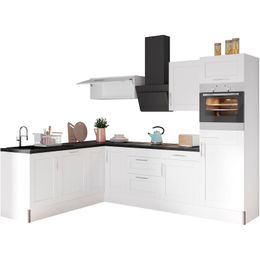 Optifit K&uuml;che &raquo;Ahus&laquo; 200 x 270 cm breit, wahlweise mit E-Ger&auml;ten, Soft Close Funktion schwarz-wei&szlig; B/H/T: 270cm x 211,8cm x 60cm, ohne E-Ger&auml;te