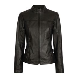 Bugatti Damen Lederjacke "BULady-139", schwarz, Gr. 38, uni, Obermaterial: 100% Lammleder LEL. Futter: 100% Polyester PES. 100% Polyester PES.,