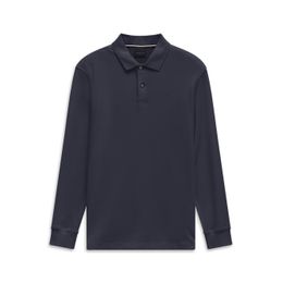 Bugatti Herren Poloshirt "Modern Fit", blau, Gr. L, unifarben, 100% Baumwolle, Shirts, Modern Fit Baumwolle Langarm