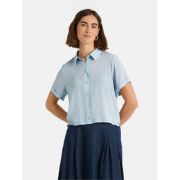 LIEBLINGSST&Uuml;CK LIEBLINGSST&Uuml;CK Damen Hemdbluse "RulaEP", blau, Gr. 34, clean, unifarben, Web, Obermaterial: 96% Viskose, 4% Elasthan, Blusen, mit Umschlagsaum an den