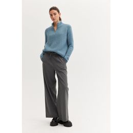 Damen Stoffhose, grau, Gr. 42, THE FASHION PEOPLE, Obermaterial: 69% Polyester, 29% Viskose, 2% Elasthan., Hosen
