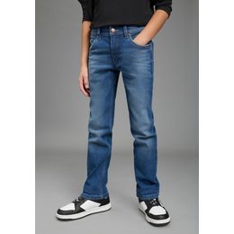 Kidsworld Jungen Regular-fit-Jeans "Basic Jeans f&uuml;r Jungen", blau, Gr. 134, unifarben, Denim/Jeans, Obermaterial: 98% Baumwolle, 2% Elasthan, Jeans,