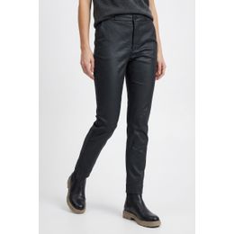Freequent Damen Stoffhose "FQSOLVEJ - COOPER", blau, Gr. XL, unifarben, Web, Obermaterial: 76% Viskose, 21% Polyamid, 3% Elasthan, Hosen, Sommerhose