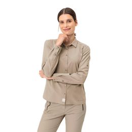 Vaude Damen Langarmshirt "WOMEN'S ROSEMOOR LS SHIRT IV", beige, Gr. 46, Obermaterial: 100% Polyester, Shirts, Langarm, f&uuml;r Trekking und Wandern,