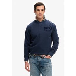 Superdry Herren Sweatshirt "VINTAGE ATHLETIC TONAL CREW", blau, Gr. M, bedruckt, angeraute Sweatware, Obermaterial: 100% Baumwolle, Sweatshirts,
