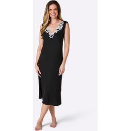 w&auml;schepur W&Auml;SCHEPUR Damen Nachthemd "Nachthemd", Gr. 36schwarz, 50% Baumwolle, 50% Modal, unifarben, Kleider