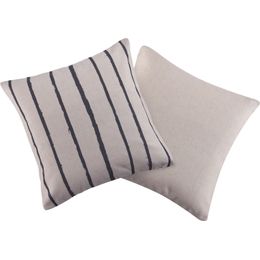 Dekokissen, B:50cm L:50cm, beige, LeGer Home by Lena Gercke, Polyester, Kinderzimmer, Dekokissen_Sitzkissen_Kissenh&uuml;llen, "Zayla", Leinenlook,
