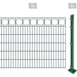 Arvotec Doppelstabmattenzaun &raquo;EASY 120 zum Aufschrauben "Ring" mit Zierleiste&laquo; Zaunh&ouml;he 120 cm, Zaunl&auml;nge 2 - 60 m gr&uuml;n Kunststoff, Stahl H/L: 120cm x 10m, 