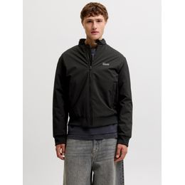 Jack & Jones JACK & JONES Herren Blouson "JJEBROOKLYN BOMBER SN", schwarz, Gr. XXL, bedruckt, Web, Obermaterial: 100% Polyester, Jacken, Kunstfaser, regular fit