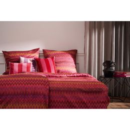Apelt Bettw&auml;sche &raquo;Gino&laquo; 2 Bettw&auml;sche-Set mit Rei&szlig;verschluss, Baumwoll-Satin, Digitaldruck rot Satin (Bio-Baumwolle), Bezug: 100% Baumwolle B/L: 135cm 
