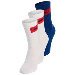 HUGO UNDERWEAR Jungen Freizeitsocken "3P QS RIB LABEL", Gr. 39, bunt, Baumwollmischung, Socken, mit kontrastfarbenen HUGO Logo