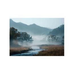 WALLARENA Fototapete Wald in Blau | Gr.: 300 x 210 cm