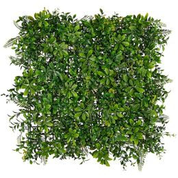 Creativ green Kunstpflanze &raquo;Wandmatte Bl&auml;tter-Mix&laquo; in UV-best&auml;ndiger Ausf&uuml;hrung gr&uuml;n Obermaterial: 100% Kunststoff B/H/L: 50cm x 50cm, 1 Stk.