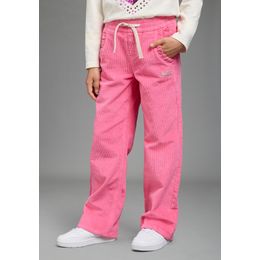 Scout M&auml;dchen Cordhose "Cordhose mit Herztaschen - NEU von Scout", pink, Gr. 146, unifarben, Cord, Obermaterial: 98% Baumwolle, 2% Elasthan, Hosen,