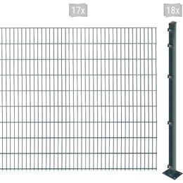 Arvotec Doppelstabmattenzaun &raquo;EASY 183 zum Aufschrauben&laquo; Zaunh&ouml;he 183 cm, Zaunl&auml;nge 2 - 60 m grau Kunststoff, Stahl H/L: 183cm x 34m, Pfosten: 18 Stk.