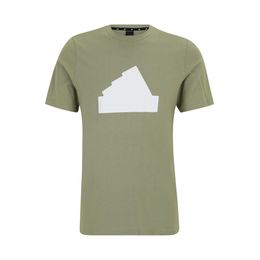 adidas Sportswear Performance Shirt 'Future Icons Badge of Sport' male size 4XL Khaki / White