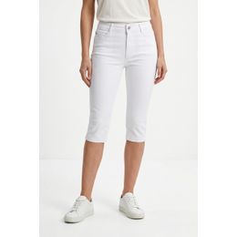MAC Damen Shorts, wei&szlig;, Gr. 42, unifarben, Denim/Jeans, Obermaterial: 88% Baumwolle, 8% Elastomultiester, 4% Elasthan, Hosen, im Five-Pocket Style