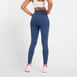 New Balance Damen Lauftights "Sleek High Rise Legging 27"", blau, Gr. L, Obermaterial: 71% Polyester, 29% Elasthan, Hosen, mit Elasthan-Anteil, aus