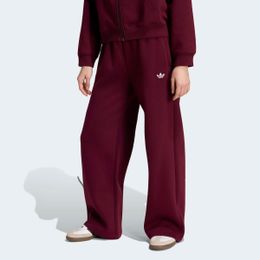 M&auml;dchen Sporthose "FLEECE, WEITES BEIN", rot, Gr. 128, adidas originals, Obermaterial: 70% Baumwolle, 30% Polyester, Hosen