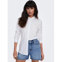 Jacqueline de Yong JDY Damen Hemdbluse "JDYMIO L/S SHIRT WVN NOOS", wei&szlig;, Gr. 38, unifarben, Web, Obermaterial: 72% Baumwolle, 24% Polyester, 4% Elasthan, Blusen,