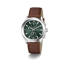 Guess Uhr 'Palmer' Herren Gr&ouml;&szlig;e One Size braun / dunkelgr&uuml;n / silber