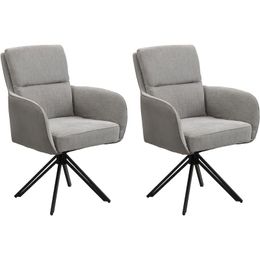 ByLiving Esszimmerstuhl &raquo;Tino&laquo; (Set) 2 Stk.360 Grad drehbar mit Federkernpolsterung, hochwertige Polsterbez&uuml;ge Metall, Stoff B/H/T: 62cm x 94cm x 70cm