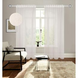 Bruno Banani Gardine &raquo;Lazlo&laquo; Multifunktionsband 1 Stk. tlg. Leinenoptik mit Leinen, Streifen, pflegeleicht, Wohn -und Schlafzimmer Polyester 245cm, 