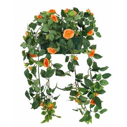 I.GE.A. Kunstblume &raquo;K&uuml;nstlicher Wildrosen-Busch im Kasten 57cm Deko Rosen Kunstrosen&laquo; Rosenbusch Wildrosen Kunstpflanze Blumen Hochzeitsdeko 