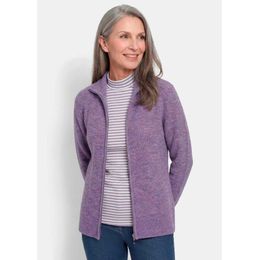GOLDNER Melange-Cardigan mit Rei&szlig;verschluss in flieder / melange | Gr.: 40