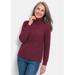 GOLDNER Rollkragenpullover in Reiskornoptik in bordeaux | Gr.: 42