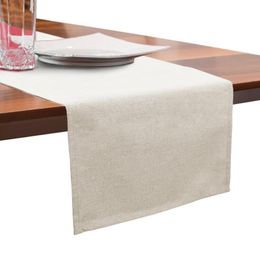 OTTO home Tischl&auml;ufer &raquo;Meellon&laquo; unifarben, modern, strukturiert, Esszimmer, Esstisch, Deko beige Polyester B/L: 140cm x 30cm, 1 Stk.