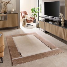 Wollteppich Theko, B:200cm H:21mm L:300cm, beige, Schurwolle, Wohnzimmer, Teppiche, "Skylight, handgekn&uuml;pft", reine Schurwolle, mit Bord&uuml;re,