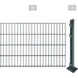 Arvotec Doppelstabmattenzaun &raquo;EASY 83 zum Aufschrauben&laquo; Zaunh&ouml;he 83 cm, Zaunl&auml;nge 2 - 60 m grau Kunststoff, Stahl H/L: 83cm x 36m, Pfosten: 19 Stk.
